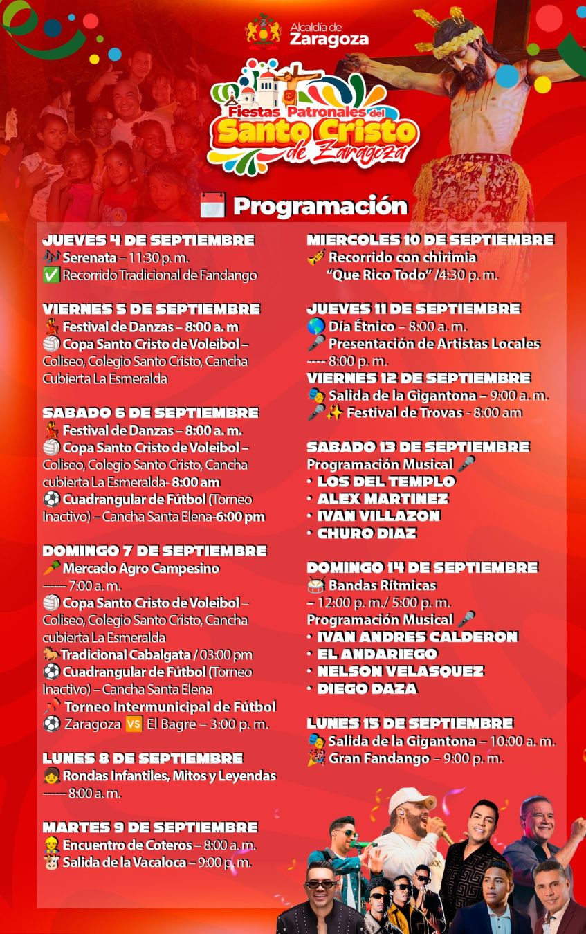 Fiestas Patronales del Santo Cristo de Zaragoza 2025 - Infolocal ...